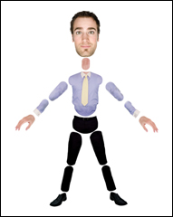 The Basic Body Part Composition of a CrazyTalk Animator character